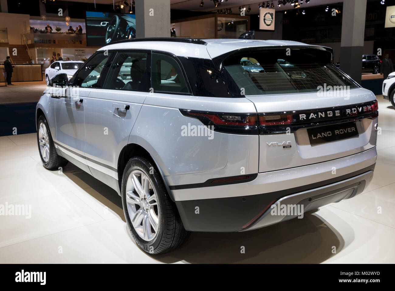 BRUSSELS - JAN 10, 2018: Land Rover Range Rover Velar D180 car ...