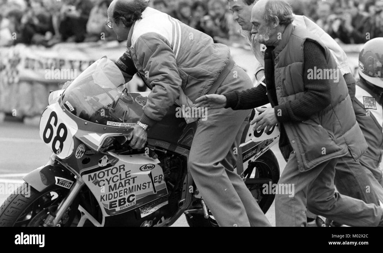 Marshalls help remove Tony Rutter's bike after he fell at Quarterbridge ...