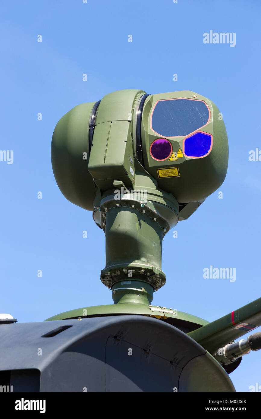 BERLIN, GERMANY - MAY 21: Mast-mounted sight with infrared and CCD TV ...