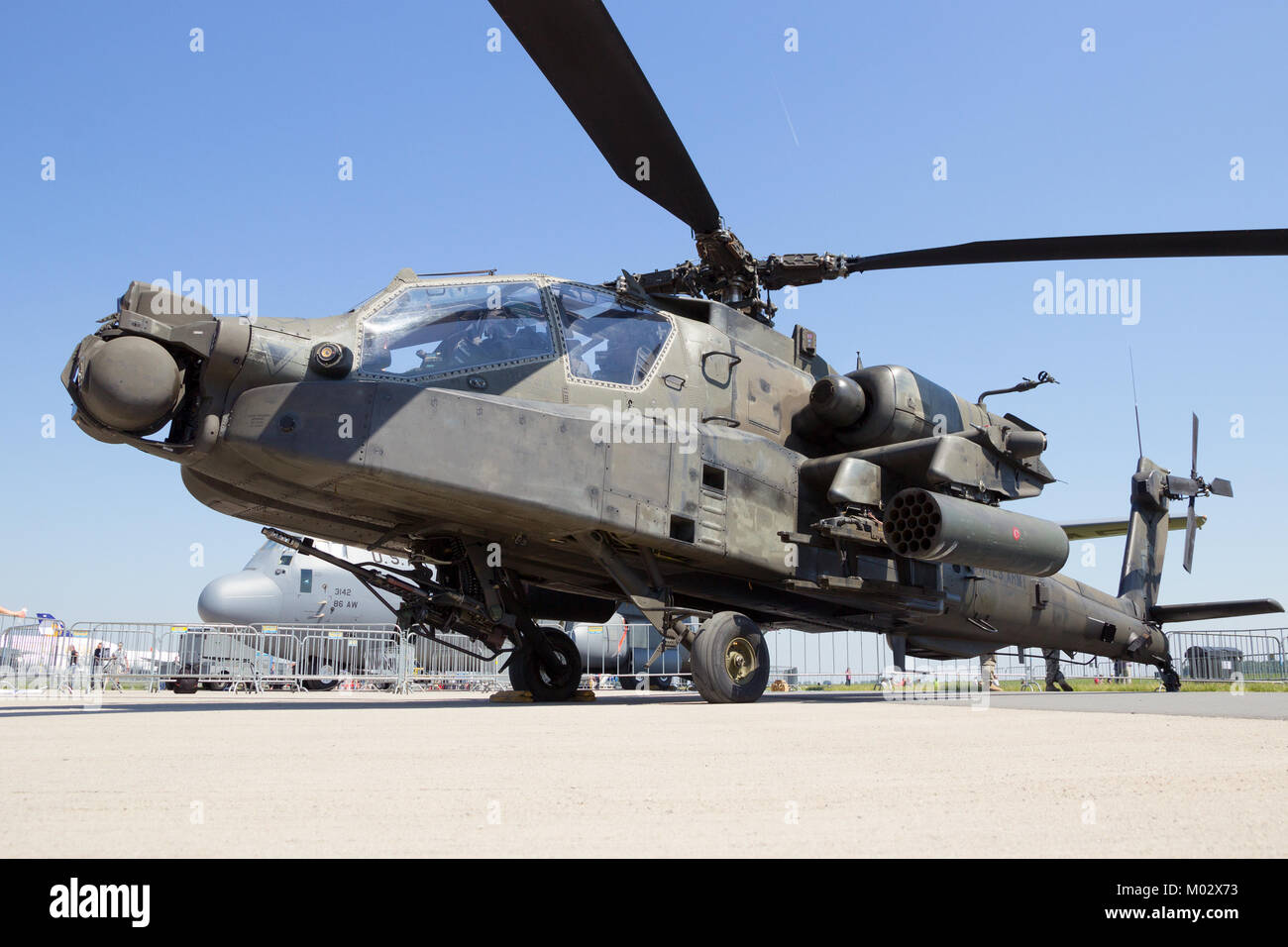 BERLIN, GERMANY - MAY 22, 2014: US Army Boeing AH-64D Apache Longbow ...