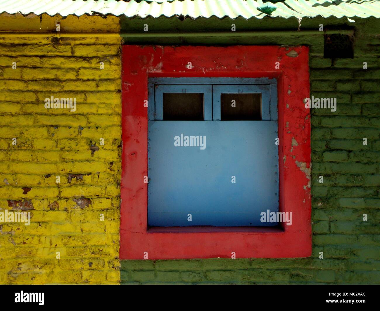 Colorful vintage window Stock Photo - Alamy