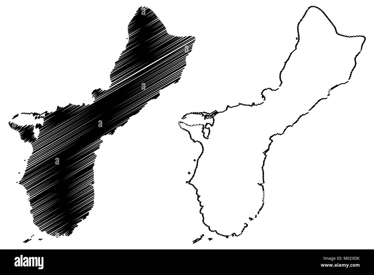 Guam map vector illustration, scribble sketch Guam Island Stock Vector ...