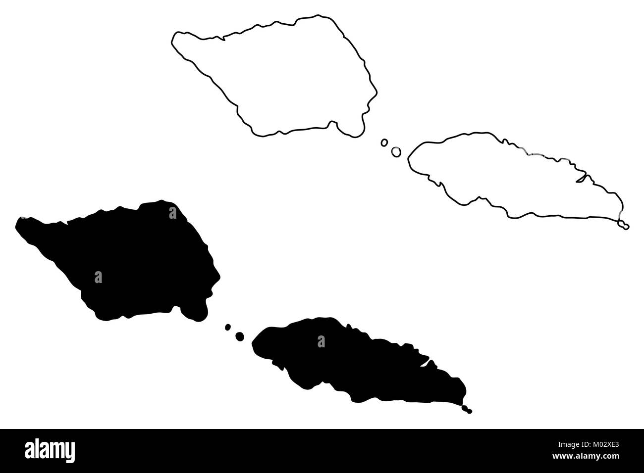 Samoa map vector illustration, scribble sketch Independent State of ...
