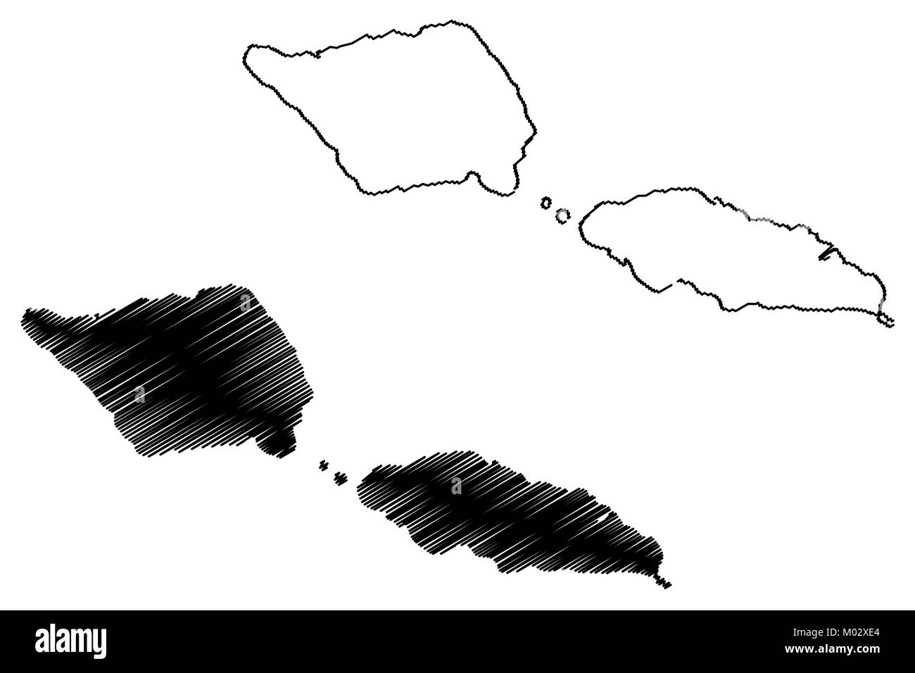 Samoa map vector illustration, scribble sketch Independent State of ...