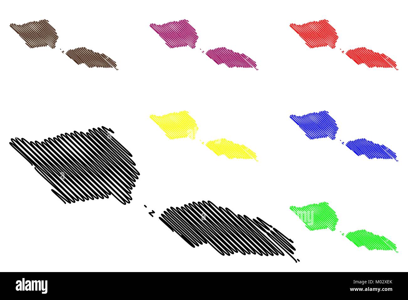 Samoa map vector illustration, scribble sketch Independent State of ...
