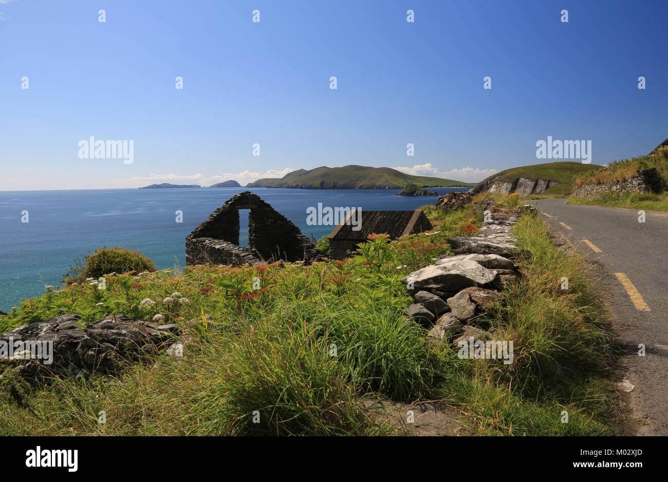 Aerial views of ocean, land, mountains of Ireland Stock Photo - Alamy