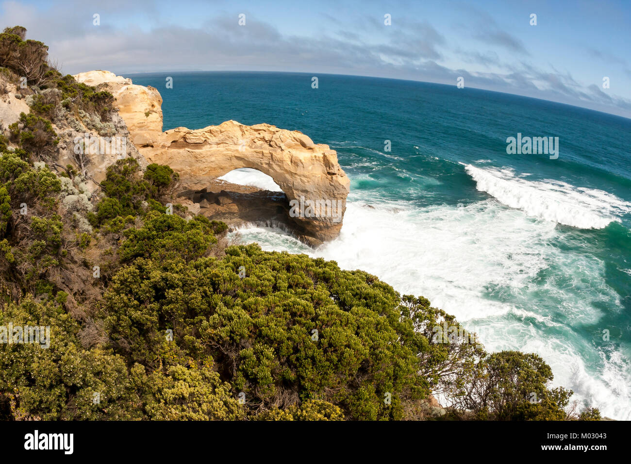 Natural Arch near Great Ocean Road , Australia. Fisheye image Stock ...