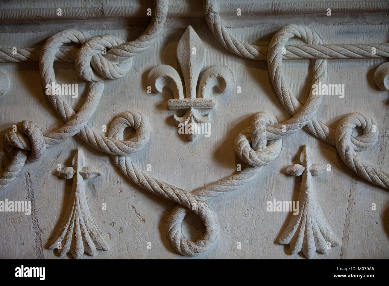 Heraldic motifs in the castle Amboise. .Valley of the river Loire ...