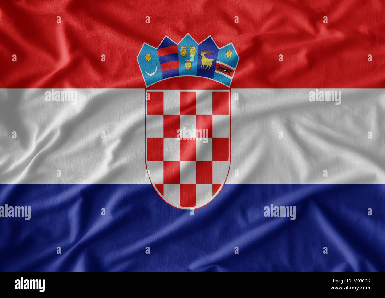 Croatia flag pattern on the fabric texture Stock Photo - Alamy