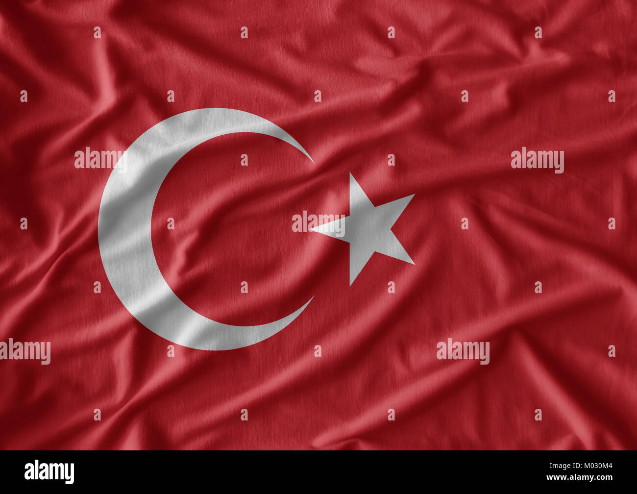 Waving colorful Turkish flag Stock Photo - Alamy