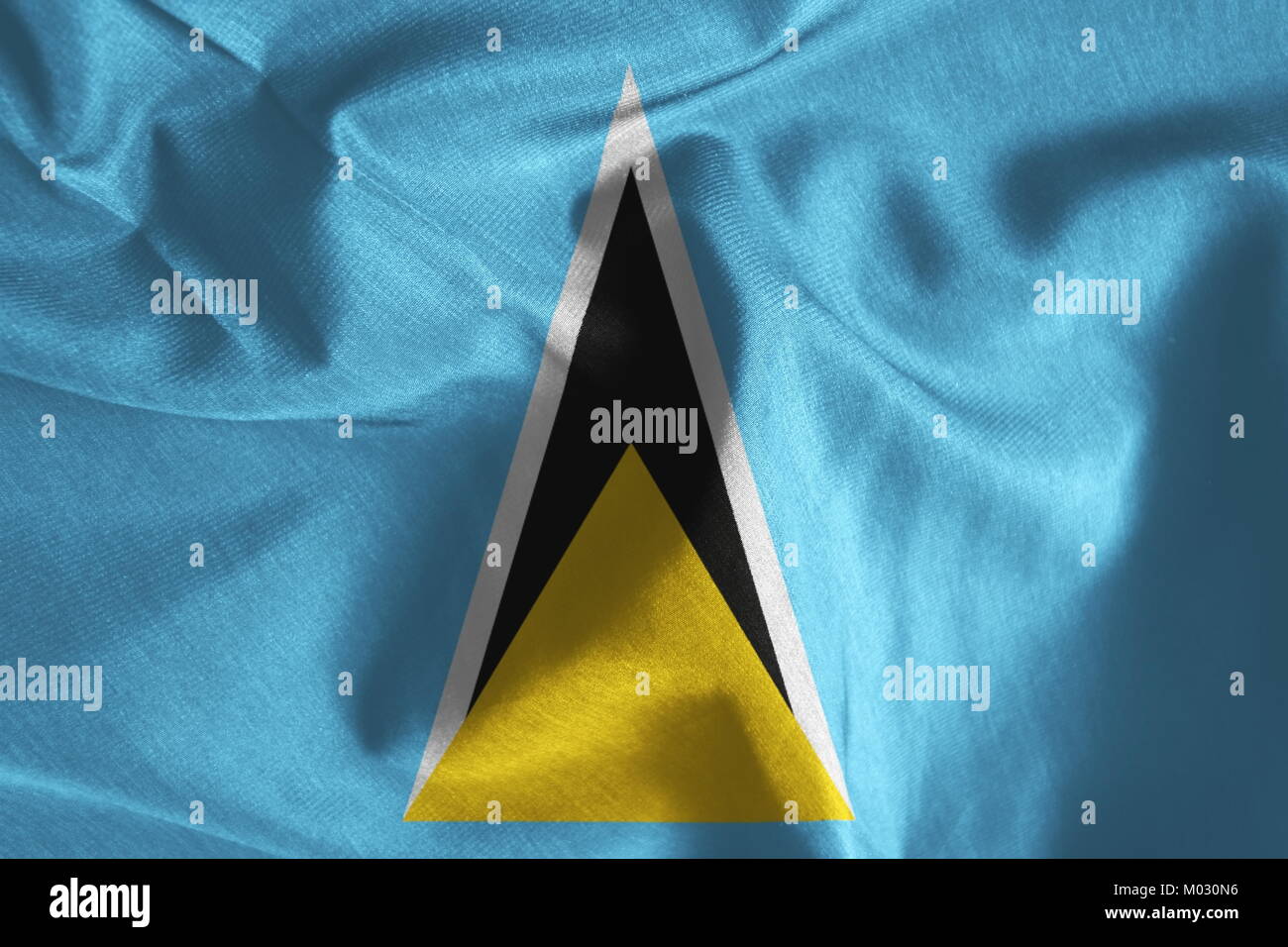 Saint Lucia flag pattern on the fabric texture ,vintage style Stock ...