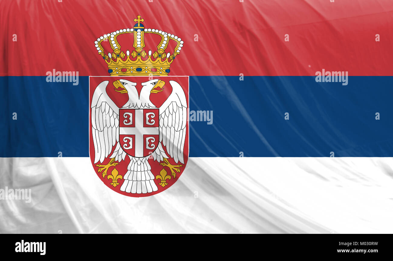 Serbia flag pattern on the fabric texture ,vintage style Stock Photo ...