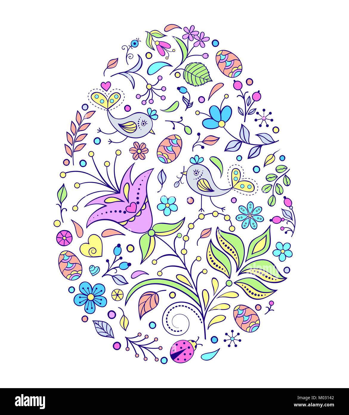 Floral easter egg Stock Vector Image & Art - Alamy