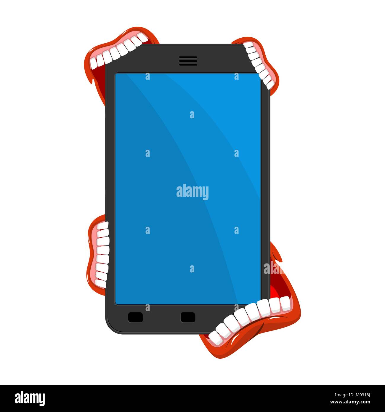 Smartphone is infected with viruses. Virus is eat phone. Web security ...