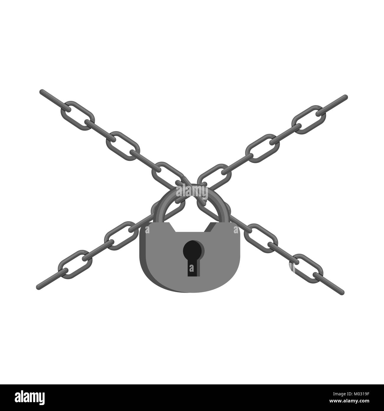 Chains and lock isolated. protection concept. Vector illustration Stock ...