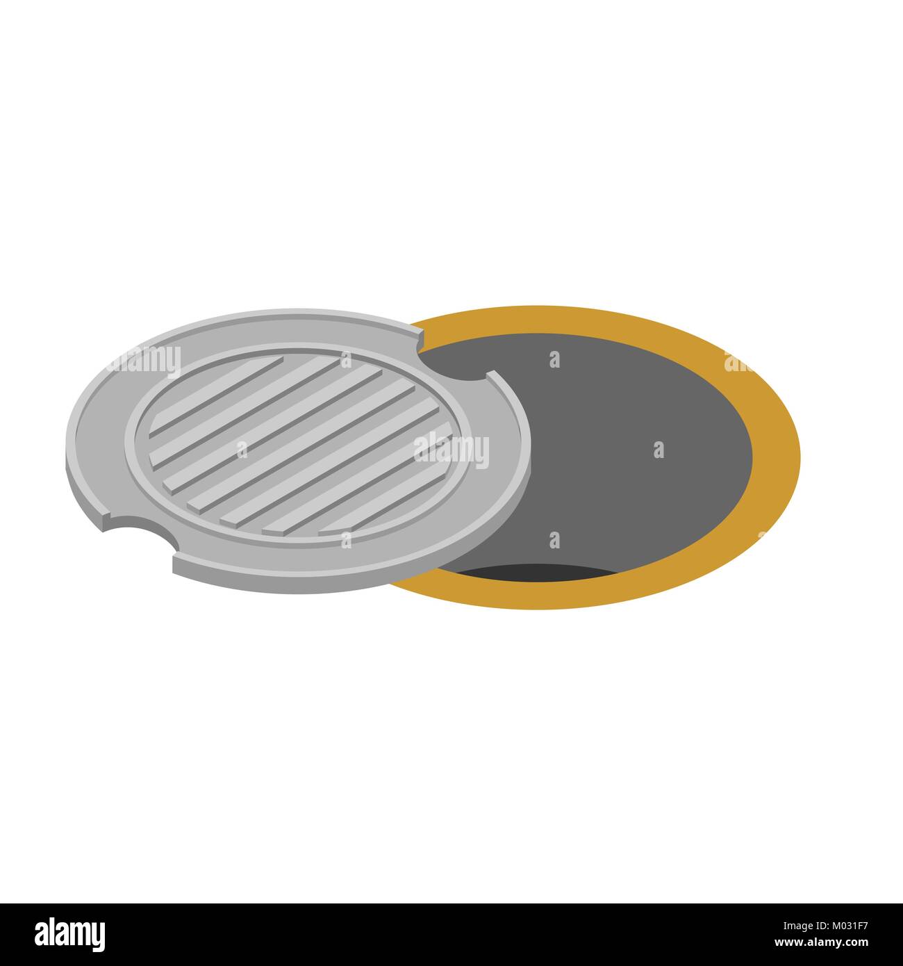 Sewer hatch Open. Manhole cover. Well hatch. Vector illustration Stock ...