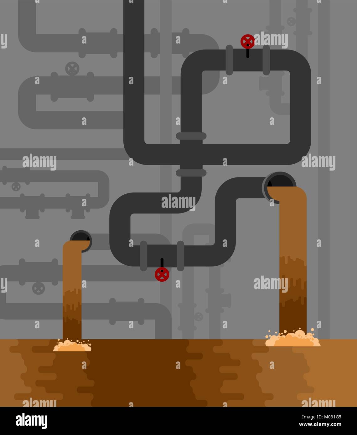 Underground sewerage System pipe. Water supply and Sanitation Sewage ...