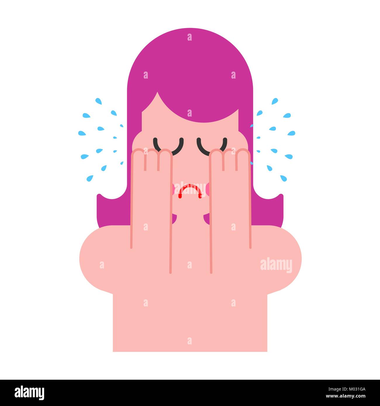 Woman is crying. female hysterics. Lot of tears. Fountains of teardrop ...