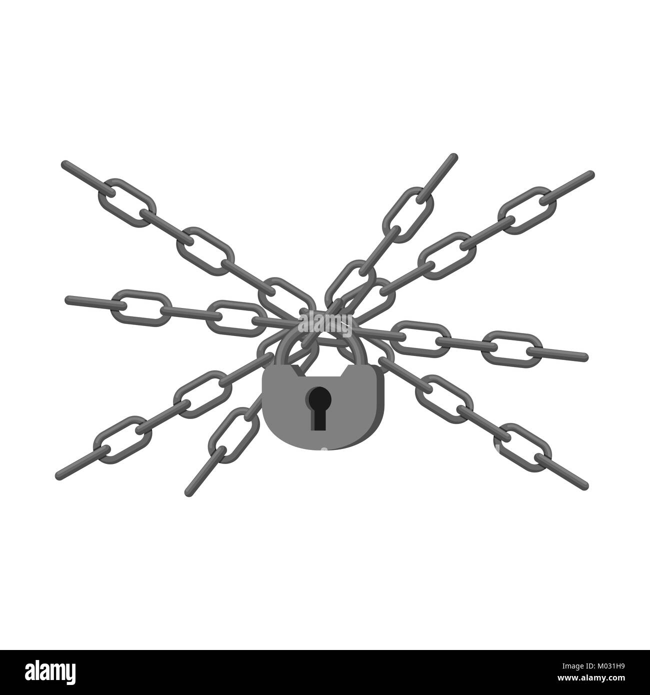 Chains and lock isolated. protection concept. Vector illustration Stock ...
