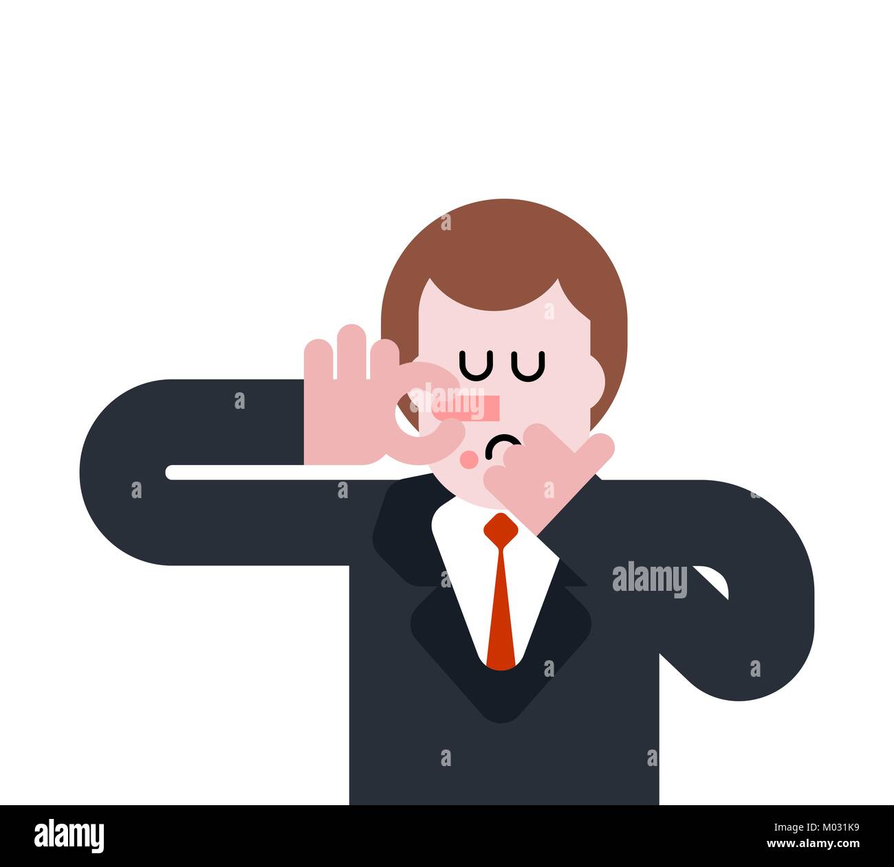 Stink Man Close nose. Guy and Bad smell. Vector illustration Stock ...