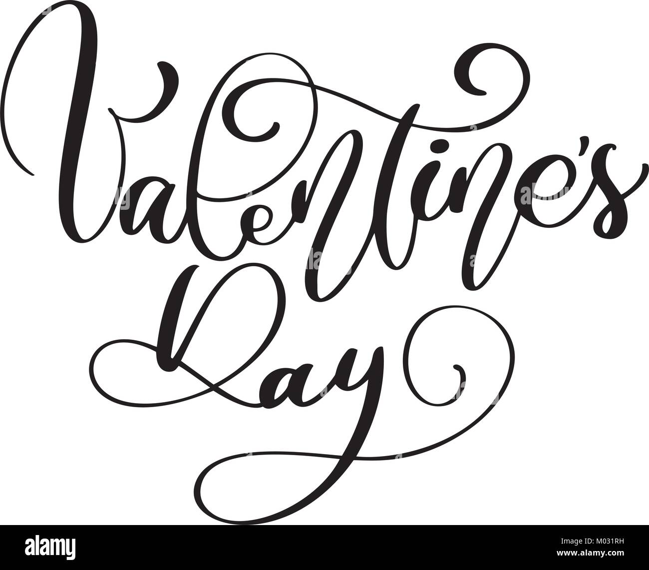 Valentines Day typography poster with handwritten calligraphy text ...