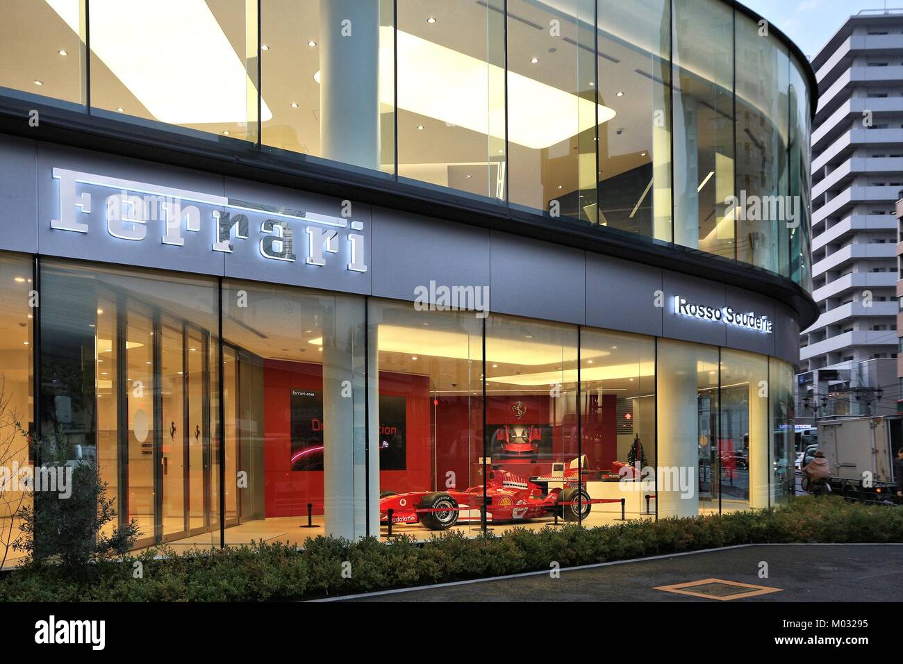 TOKYO, JAPAN - DECEMBER 1, 2016: Ferrari showroom in Tokyo, Japan ...