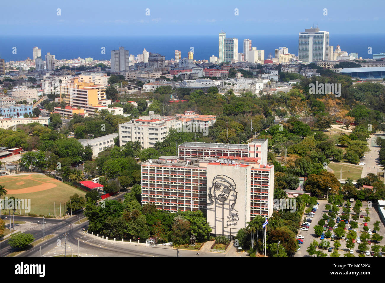 Havana, Cuba - city architecture. Aerial view towards Vedado, famous ...