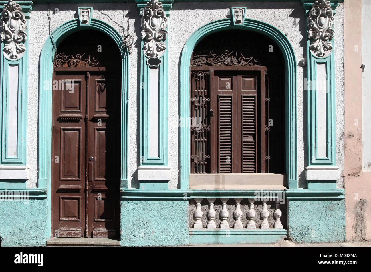 Santiago de Cuba - beautiful colonial architecture. Door and window ...
