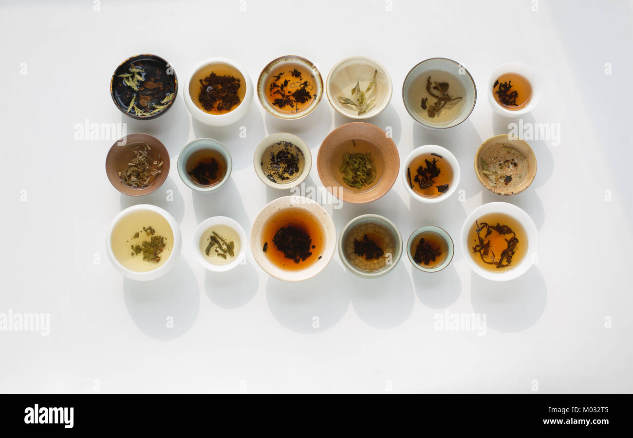 Combinations of tea and teacups of all types Stock Photo - Alamy