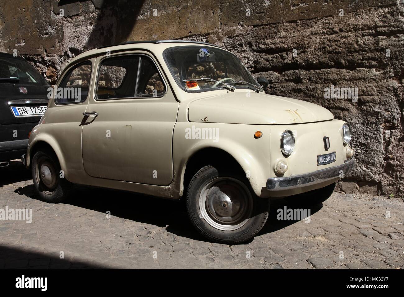 ROME - APRIL 10: Fiat 500 parked on April 10, 2012 in Rome. Fiat 500 ...