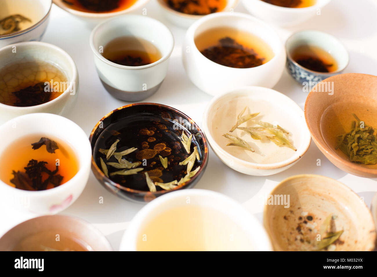 Combinations of tea and teacups of all types Stock Photo - Alamy