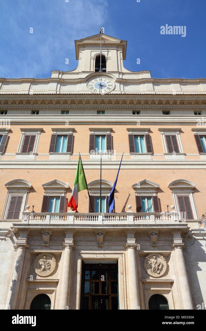 Rome, Italy. Montecitorio palace, Italian parliament - governmental ...