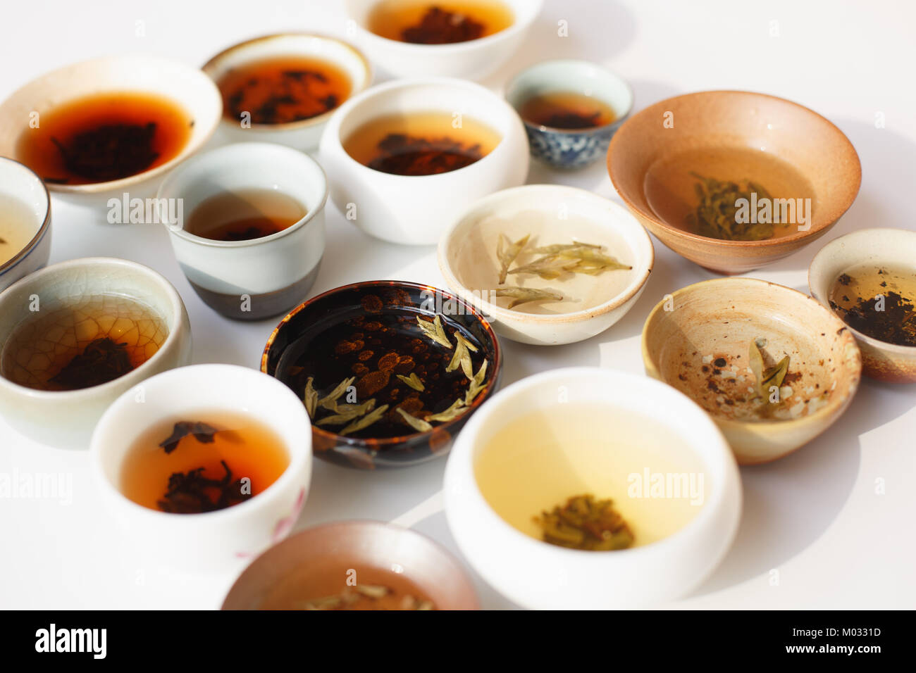Combinations of tea and teacups of all types Stock Photo - Alamy