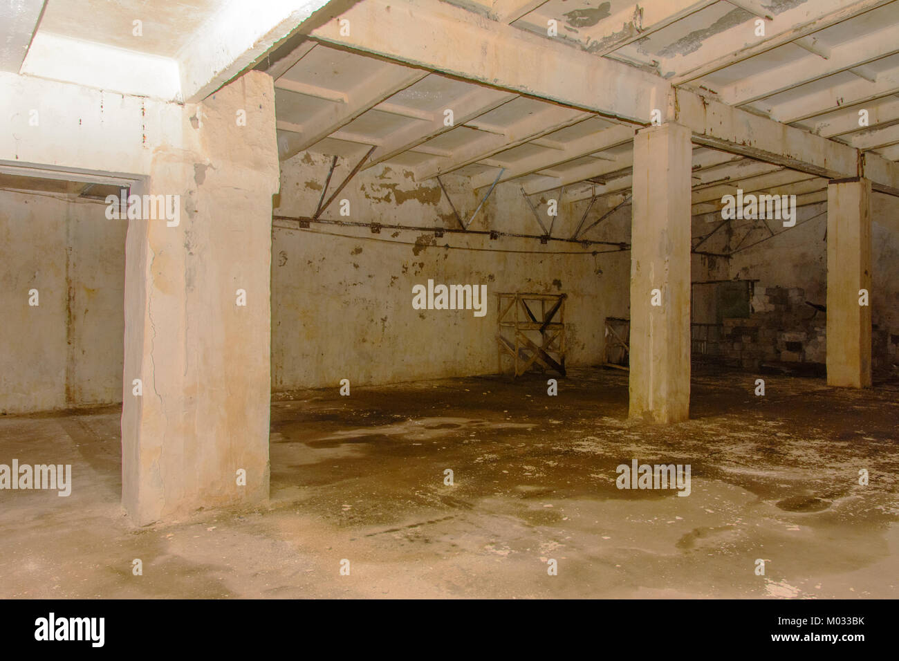 The abandoned and ruined storage room for vegetables. It was built in ...