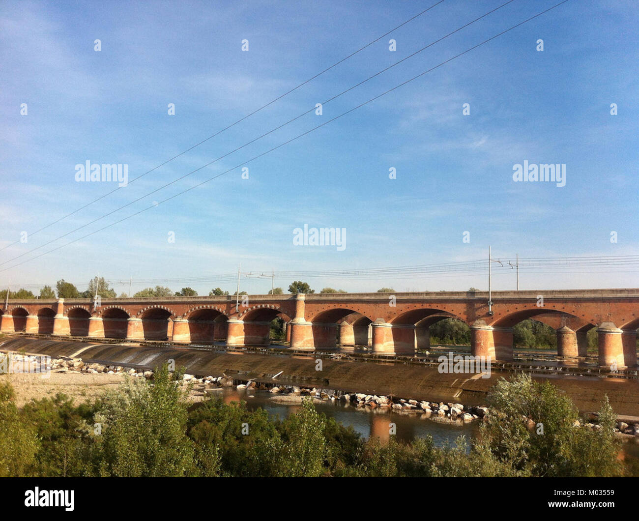 The bridge over the Trebia River, located in Italy, is an important ...