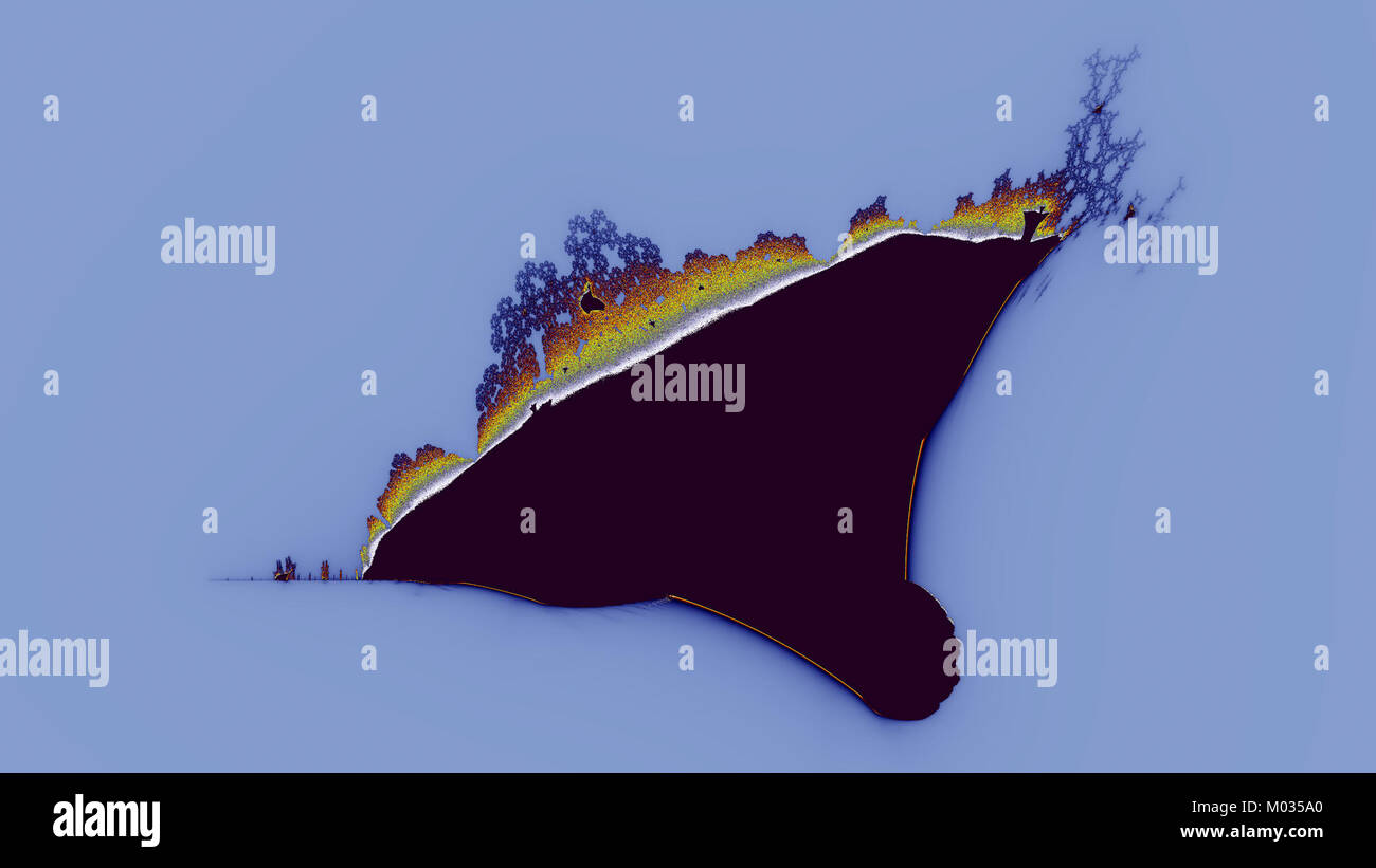 Burning Ship Fractal Overview Stock Photo - Alamy