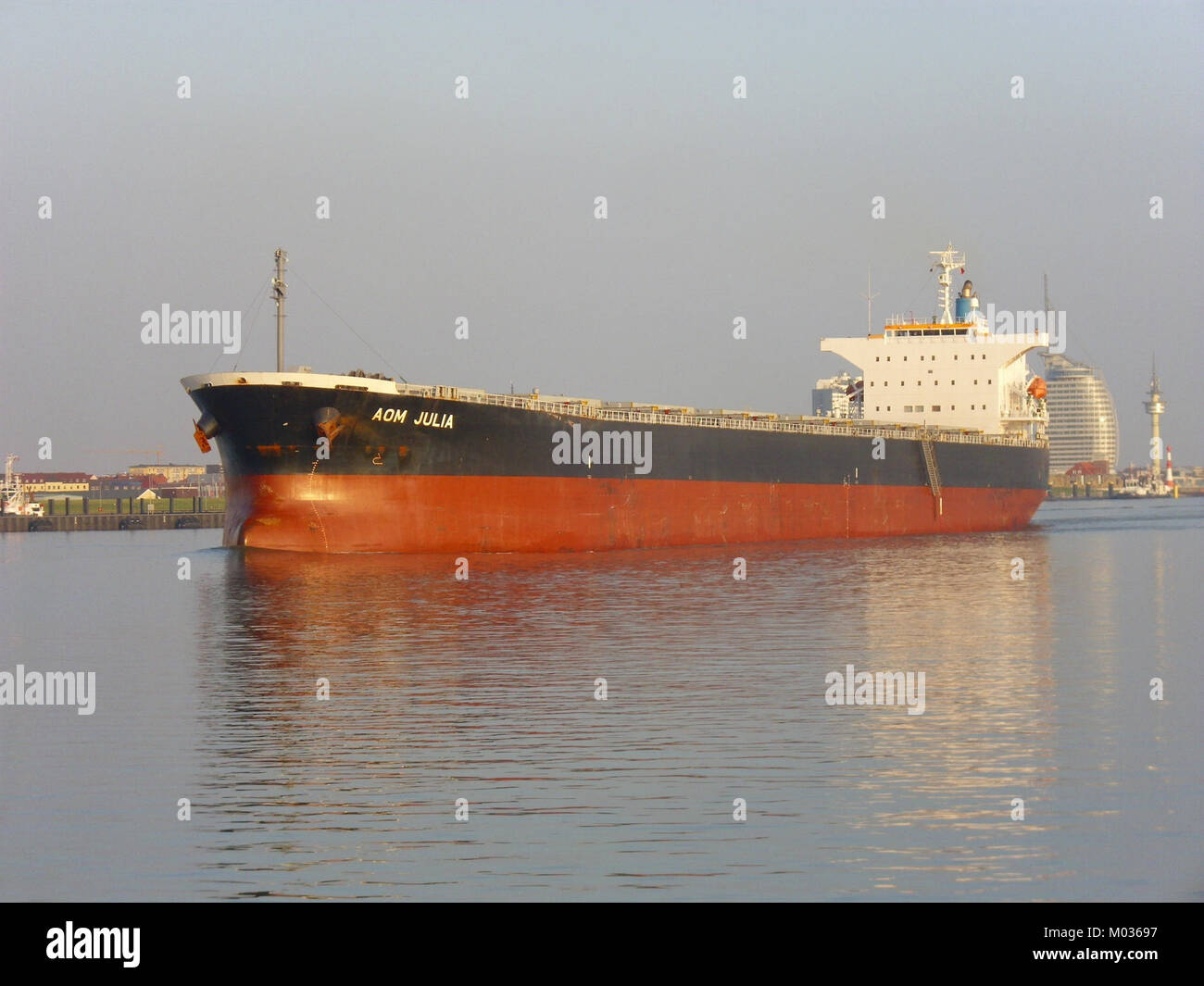 The bulk carrier AOM Julia is a large cargo ship used for transporting ...