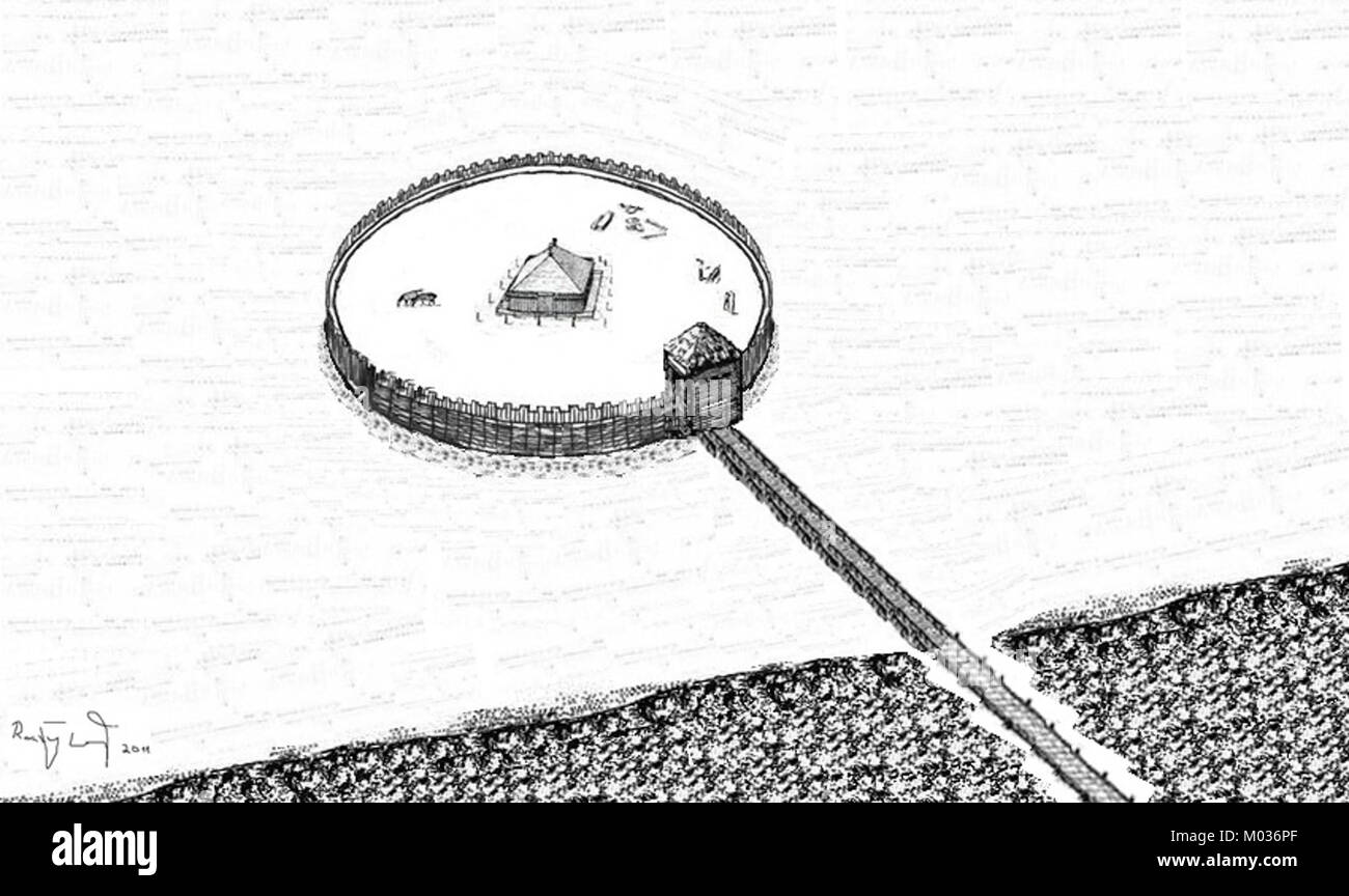 Reconstruction drawing of the Slavic fortification 'Burgwall Gaedebehn ...