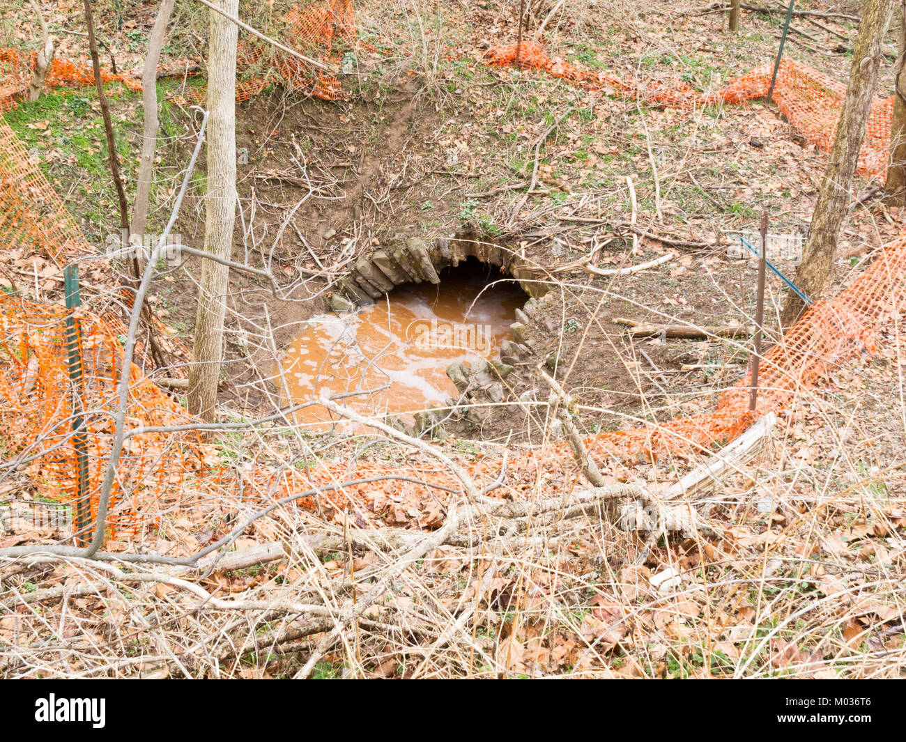 A busted culvert on the 8 Mile level between the 26th and 27th mile ...