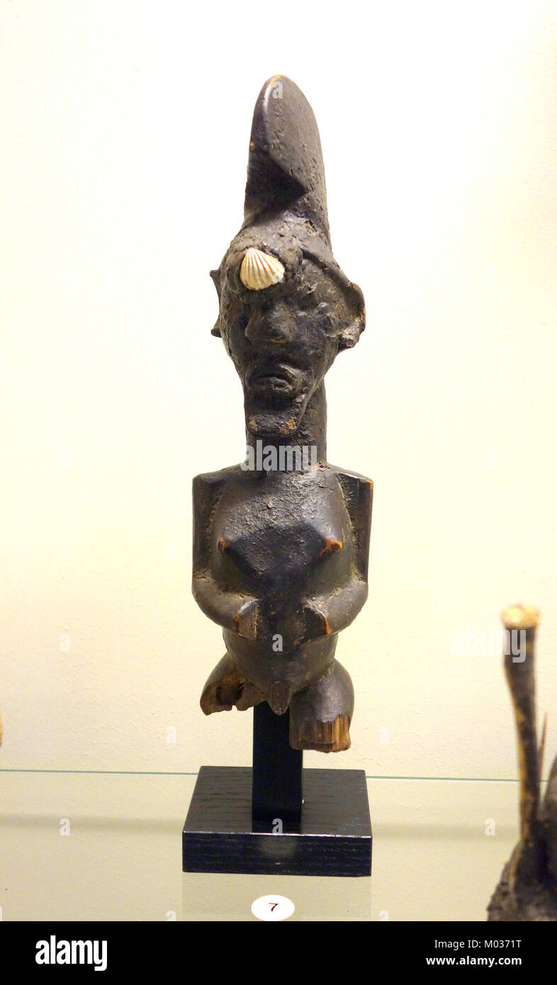 This image shows an artifact from the Kongo region at the Royal Museum ...