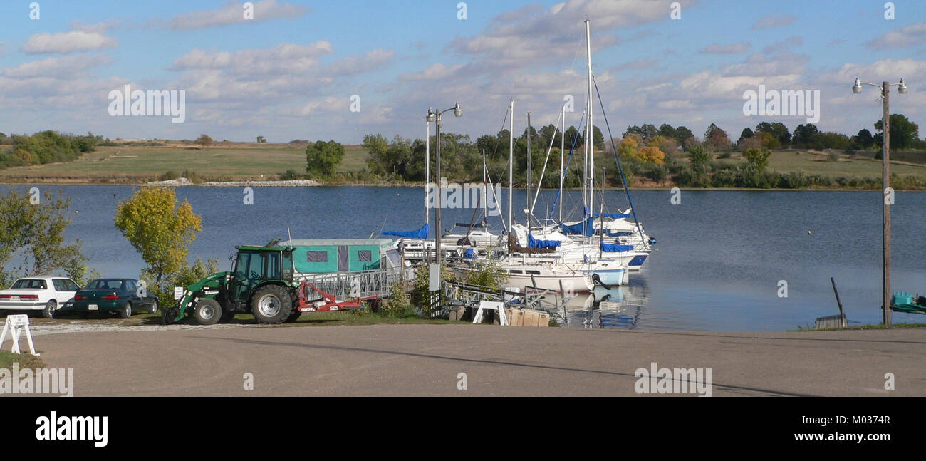 Branched Oak Lake, located in Nebraska, features a marina for boating ...