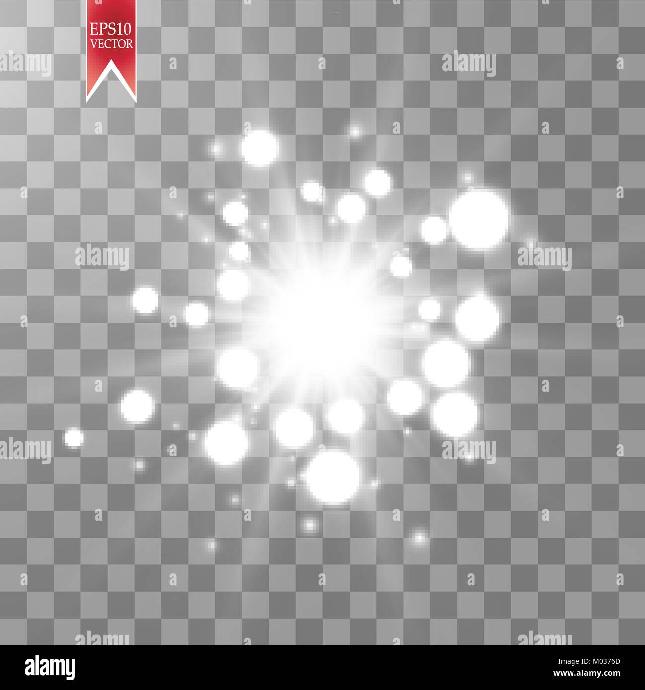 Glow light effect. Starburst with sparkles on transparent background ...