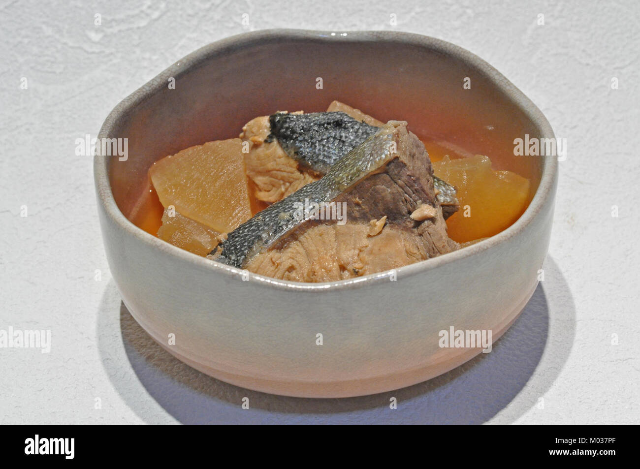 Buri-daikon is a traditional Japanese dish consisting of yellowtail and ...