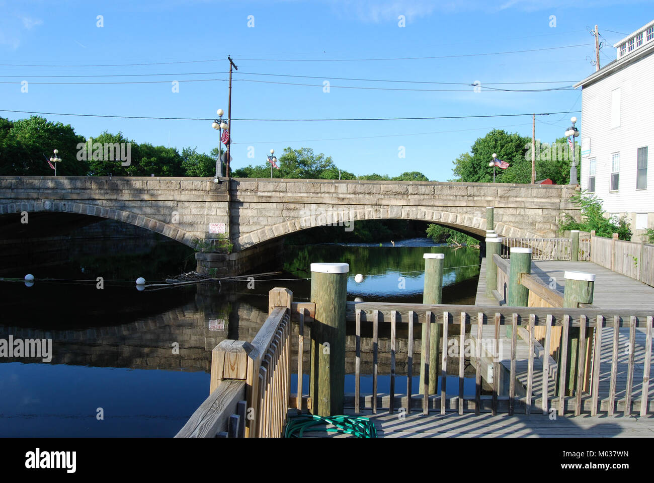 The Broad Street Bridge in Valley Falls, Rhode Island, is a notable ...