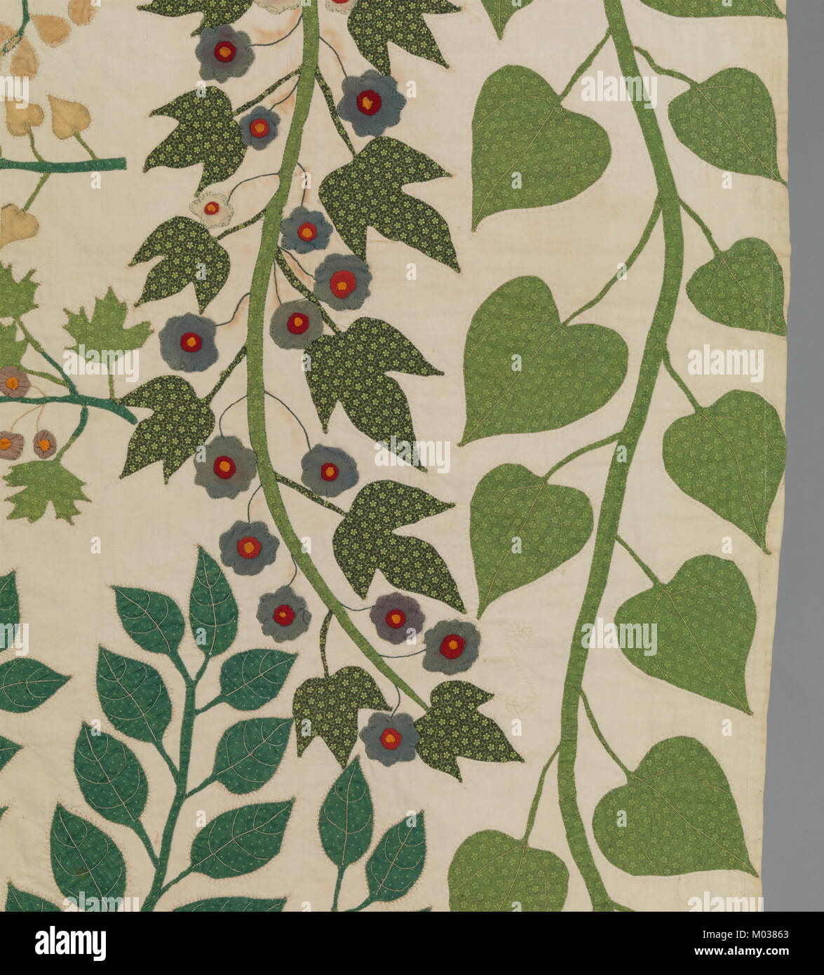 The 'Branches and Vines' quilt, part of the MET collection, is a finely ...