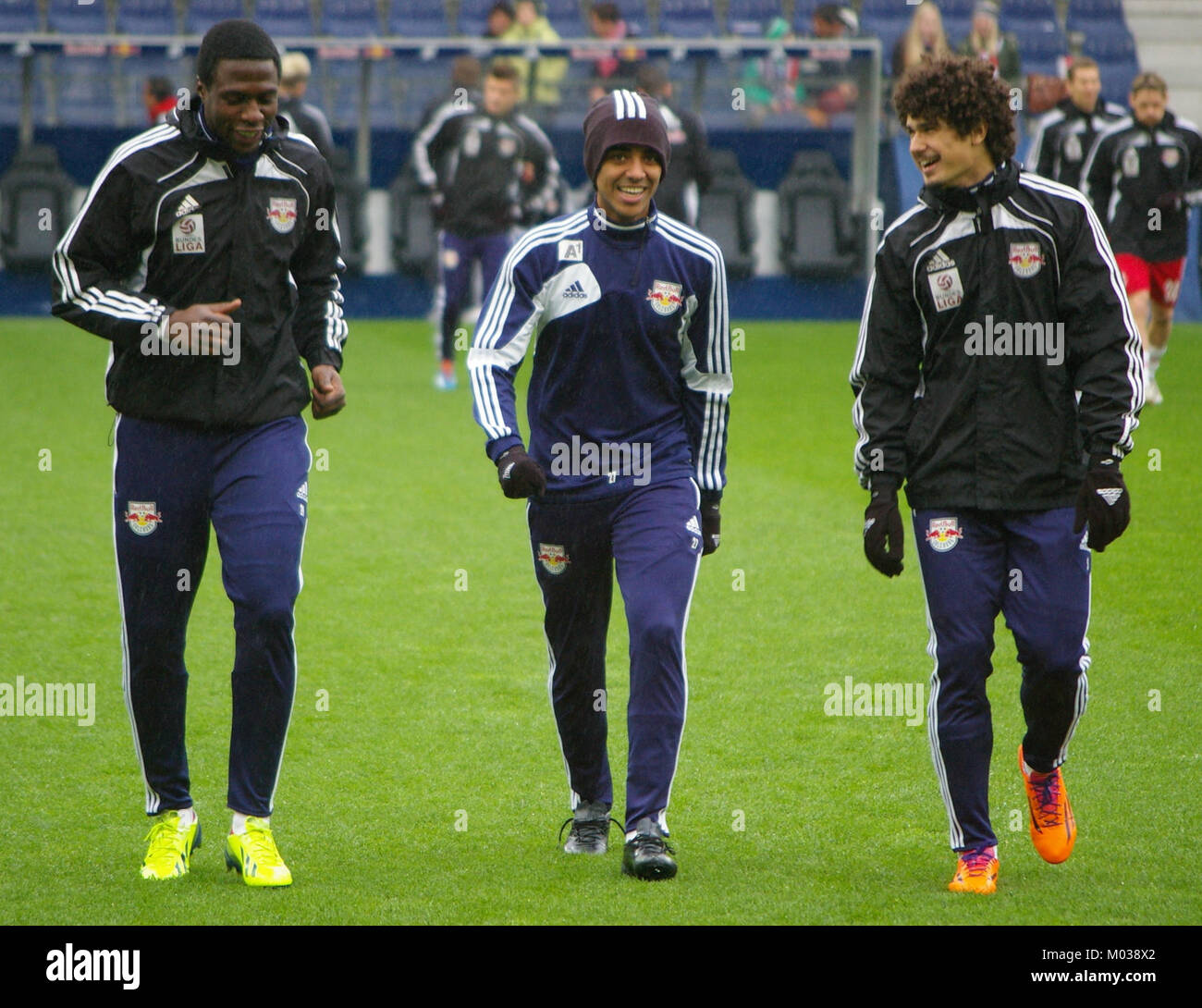 The image features a Bundesliga football match between FC Red Bull ...