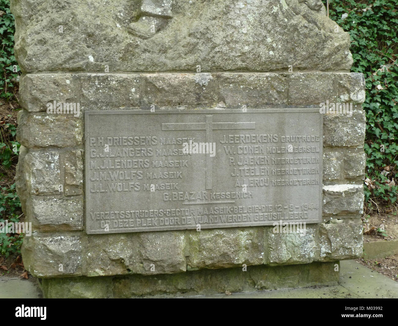 A photograph of the Belgian monument in Cadier en Keer, Netherlands ...