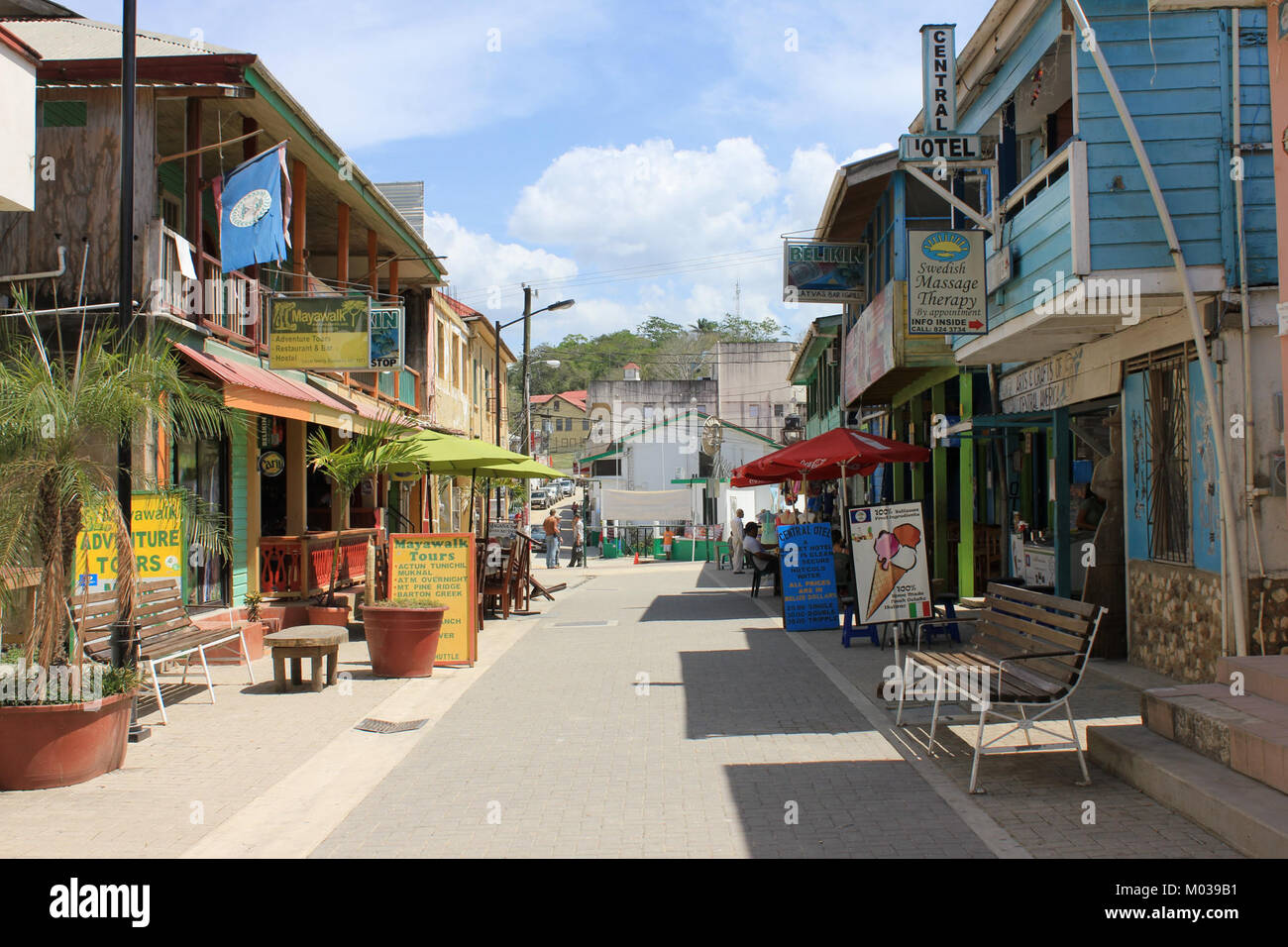 Burns Avenue, located in San Ignacio, Belize, serves as the town's main ...