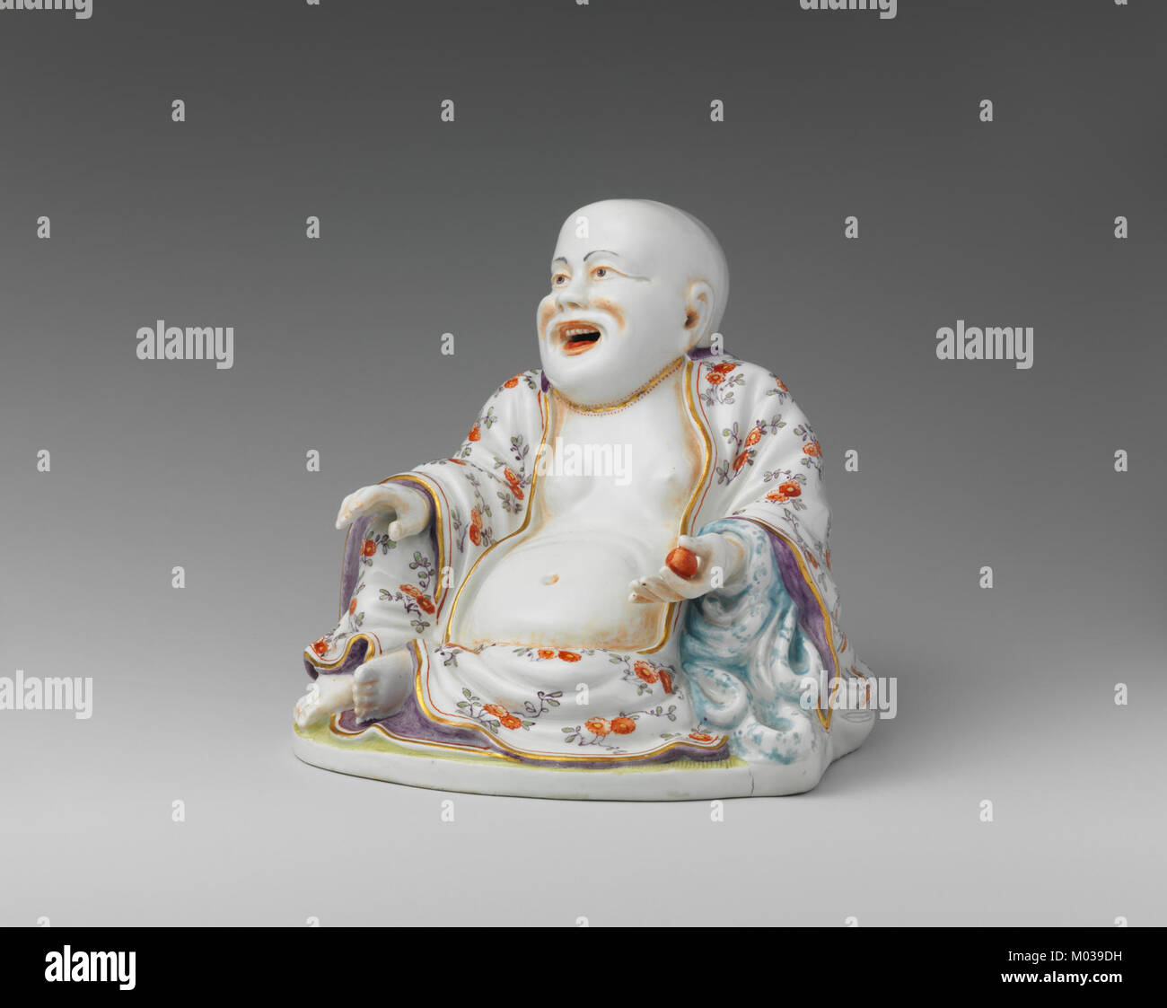 A depiction of a statue of Budai, an iconic figure in Chinese folklore ...