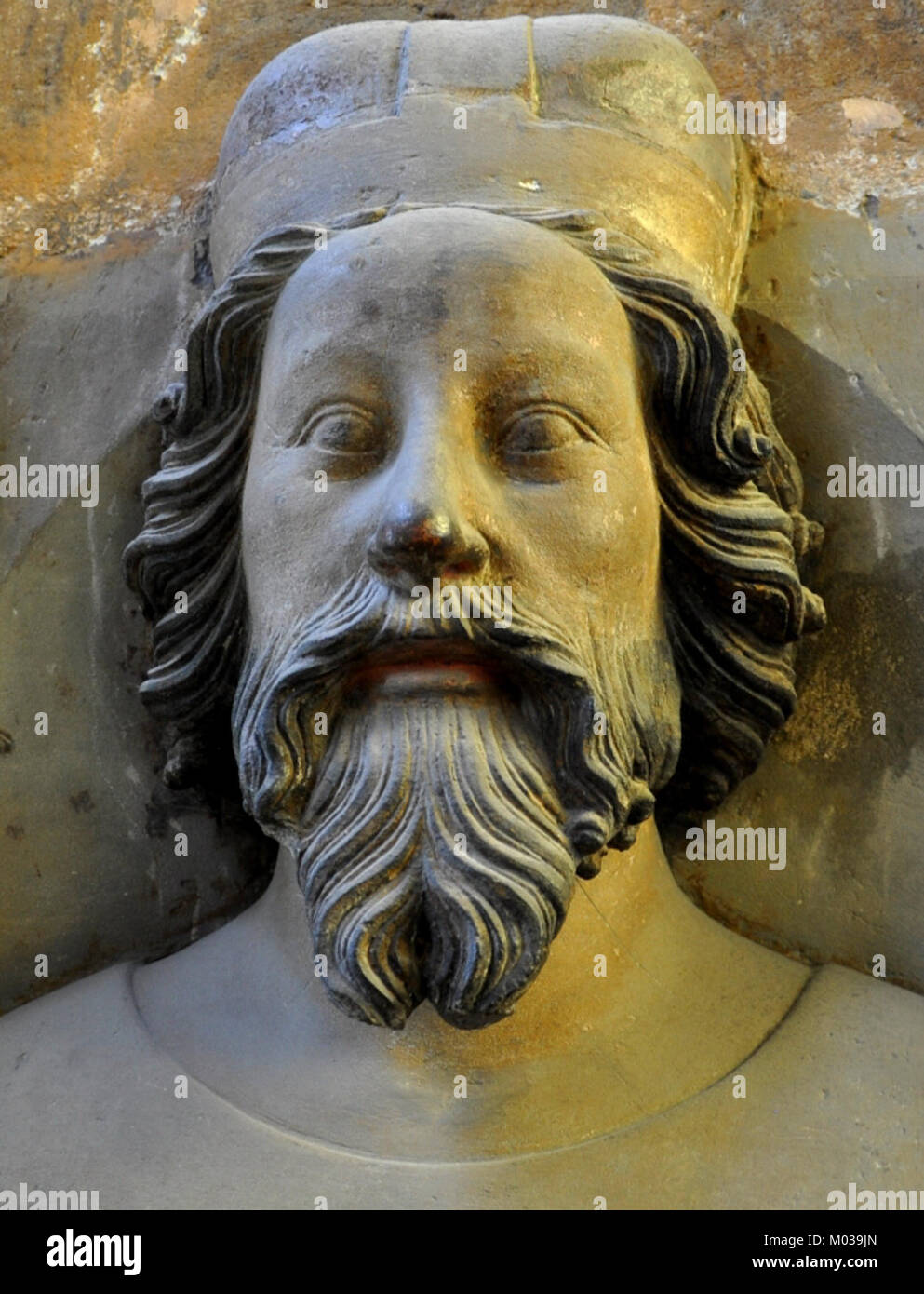 A detail of the statue of VÃ¡clav LucemburskÃ½, a prominent historical ...
